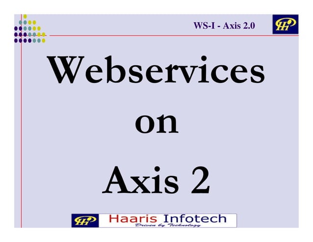 Webservice study material axis2 | PPT