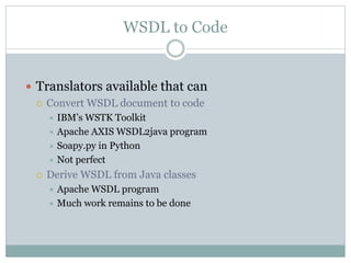 WSDL Services | PPTX | Web Development | Internet