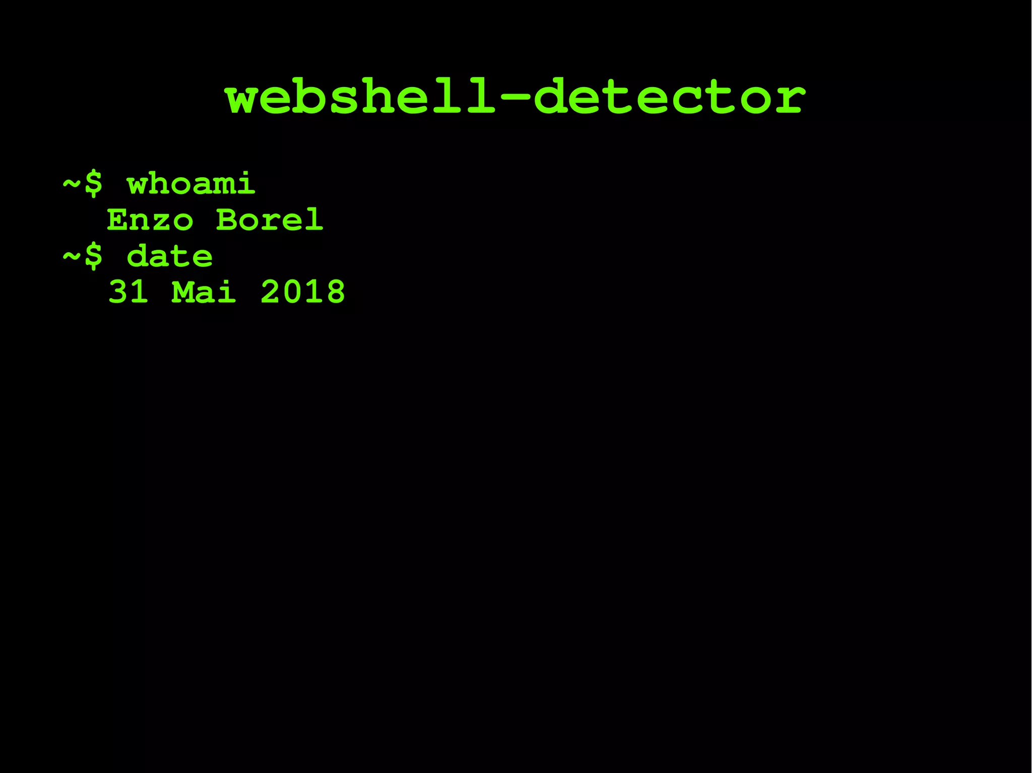 Web shell detector | PDF