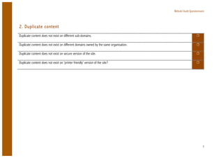 Website Audit Questionnaire | PPT