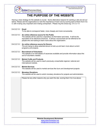 Website Development Worksheet | PDF