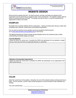 Website Development Worksheet | PDF