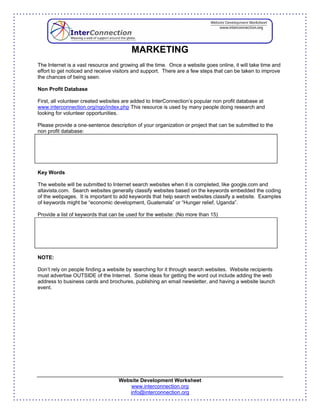 Website Development Worksheet | PDF