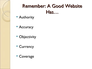 Website Evaluation | PPT