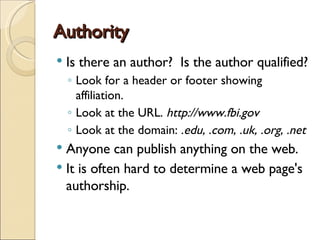 Website Evaluation | PPT