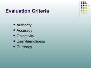 Website Evaluation | PPT