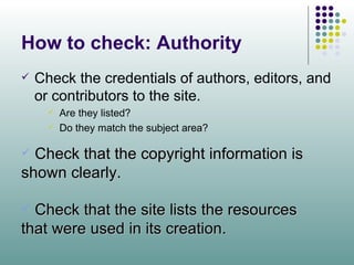 Website Evaluation | PPT