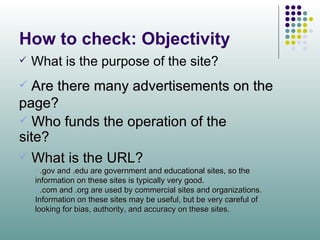 Website Evaluation | PPT