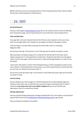 Website Launch Checklist | PDF