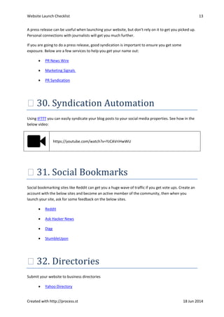 Website Launch Checklist | PDF