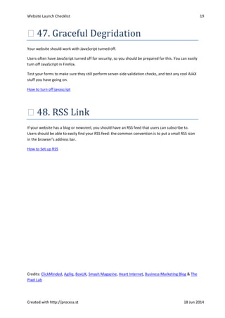 Website Launch Checklist | PDF