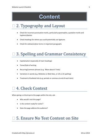 Website Launch Checklist | PDF