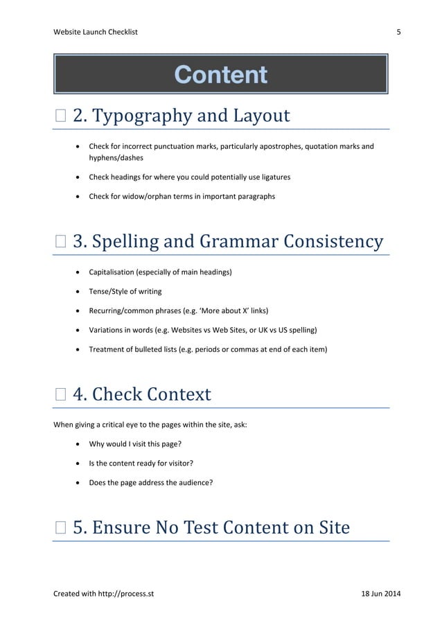 Website Launch Checklist | PDF