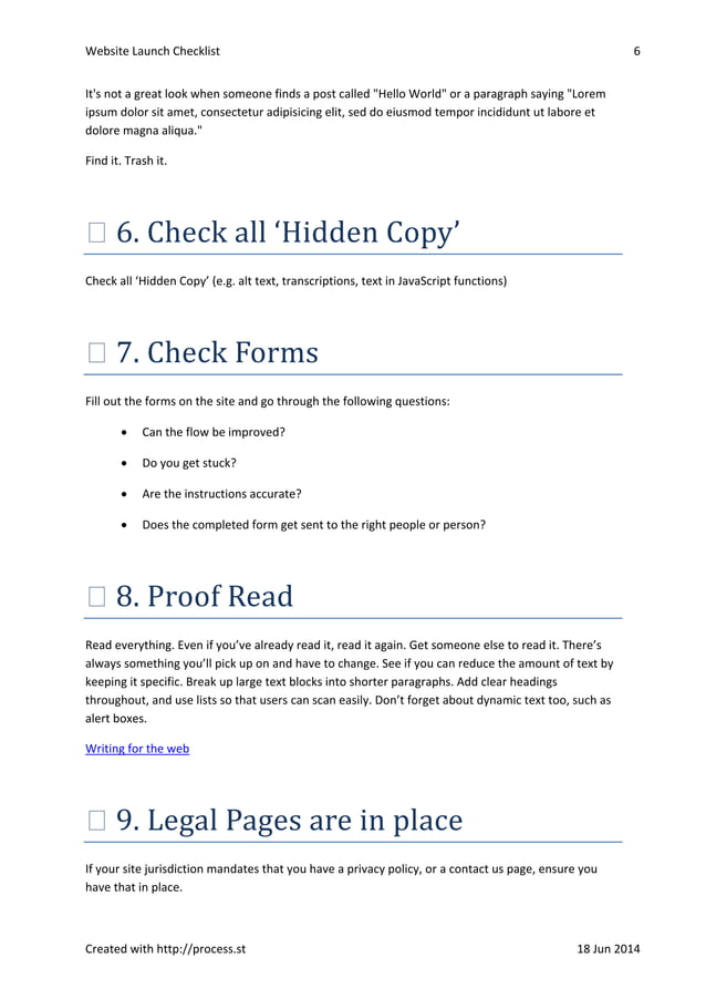 Website Launch Checklist | PDF