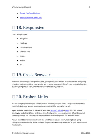 Website Launch Checklist | PDF