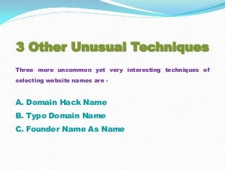 Methods of Selecting Website Names