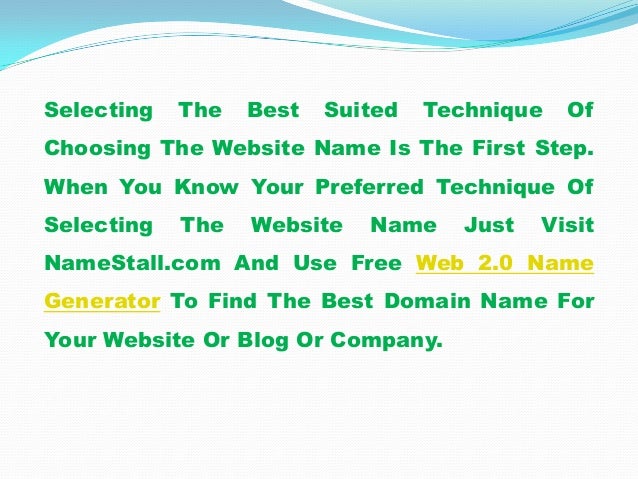 Methods of Selecting Website Names