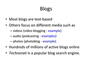 Website types | PPT | Social Networking | Internet