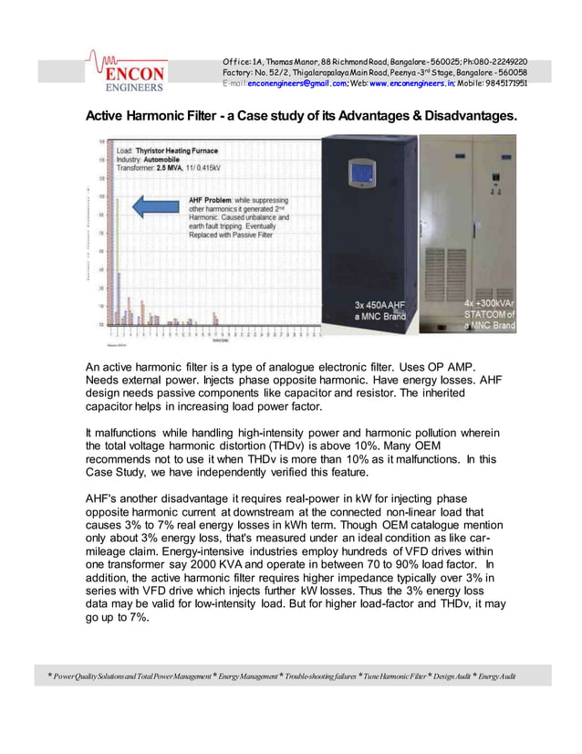 Active Harmonic Filter vs Passive | Installation Catalogue | DOCX ...