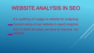 Website analysis in SEO | PPT