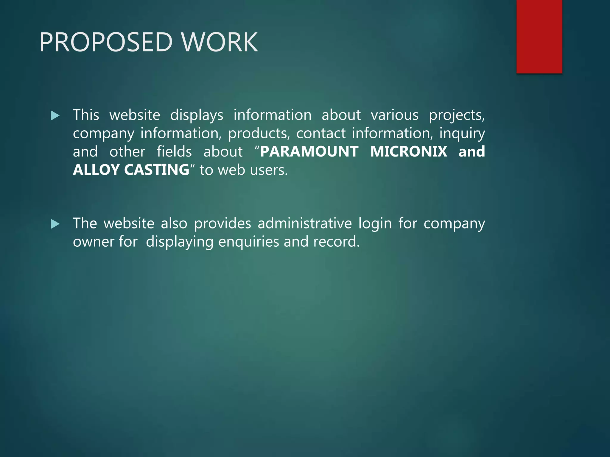 Website and inquiry management system | PPT