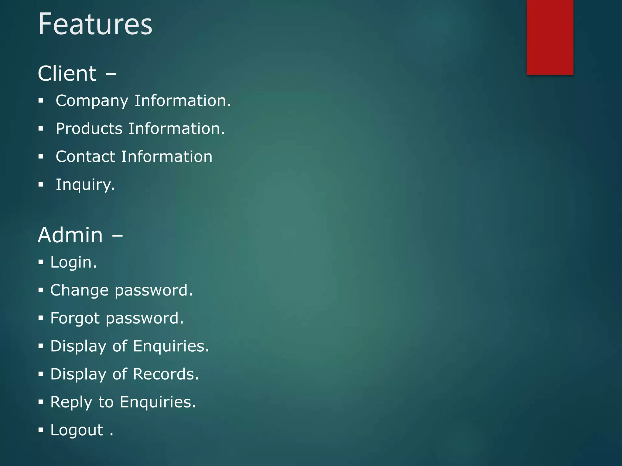 Website and inquiry management system | PPT
