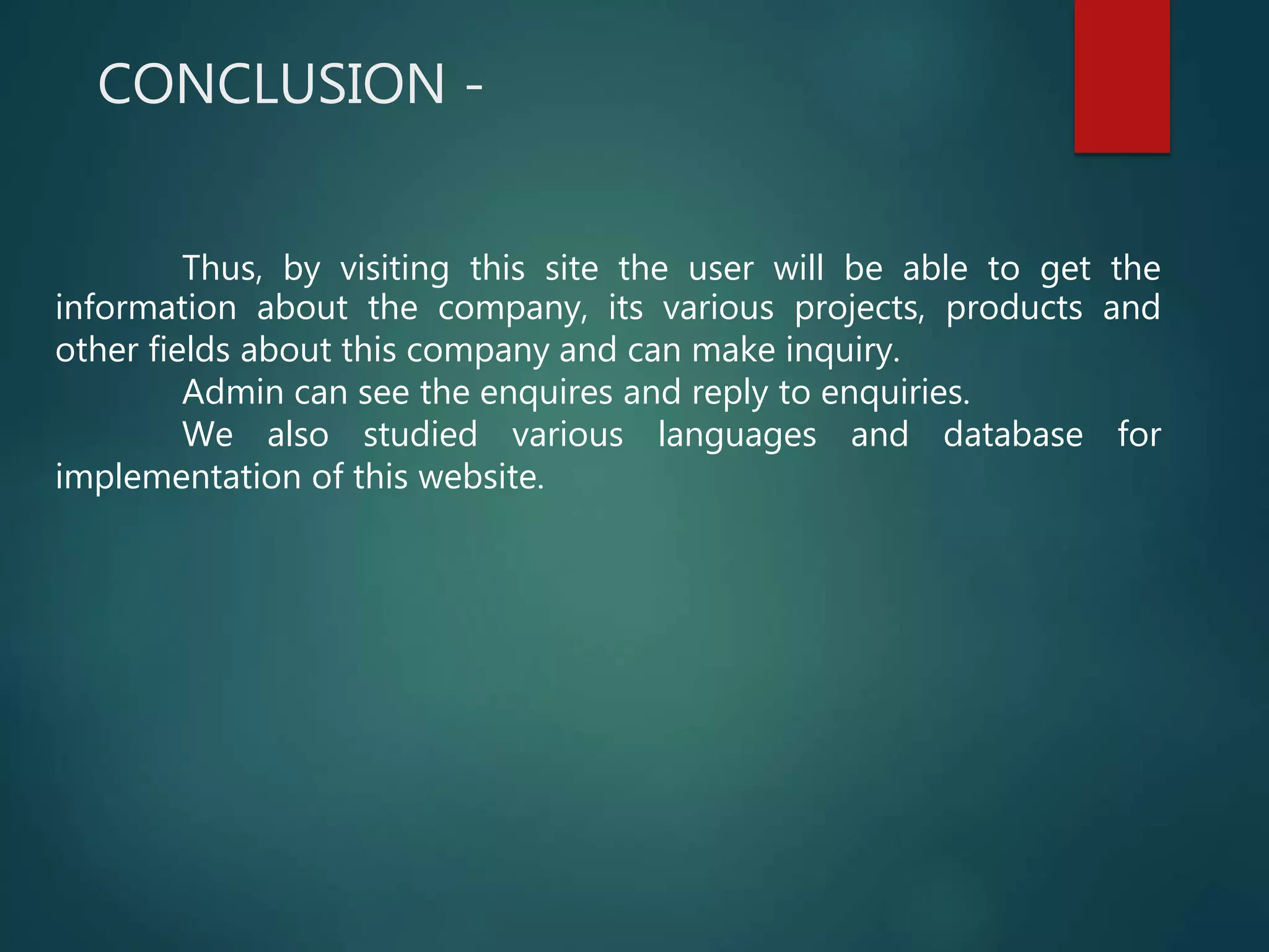 Website and inquiry management system | PPT