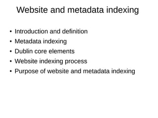 Web Index Examples