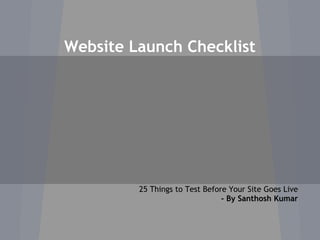 Website basic 25 checklist for all | PPT