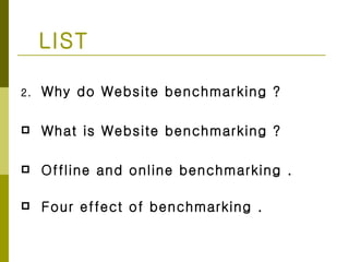 Website Benchmarking Final | PPT