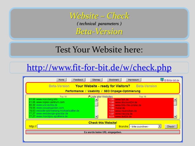 Website check Beta version | PPTX | Technology & Computing