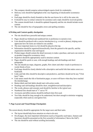 Common Checkpoints for testing websites | DOC