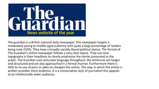 Codes and Conventions of websites (newspapers) | PPTX