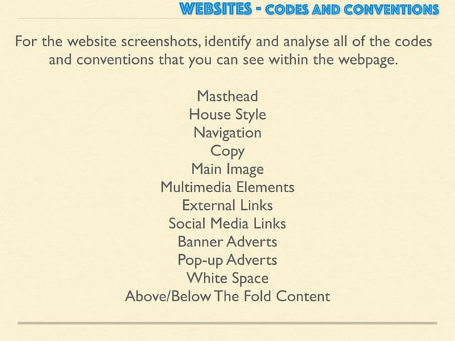 Website Codes and Conventions