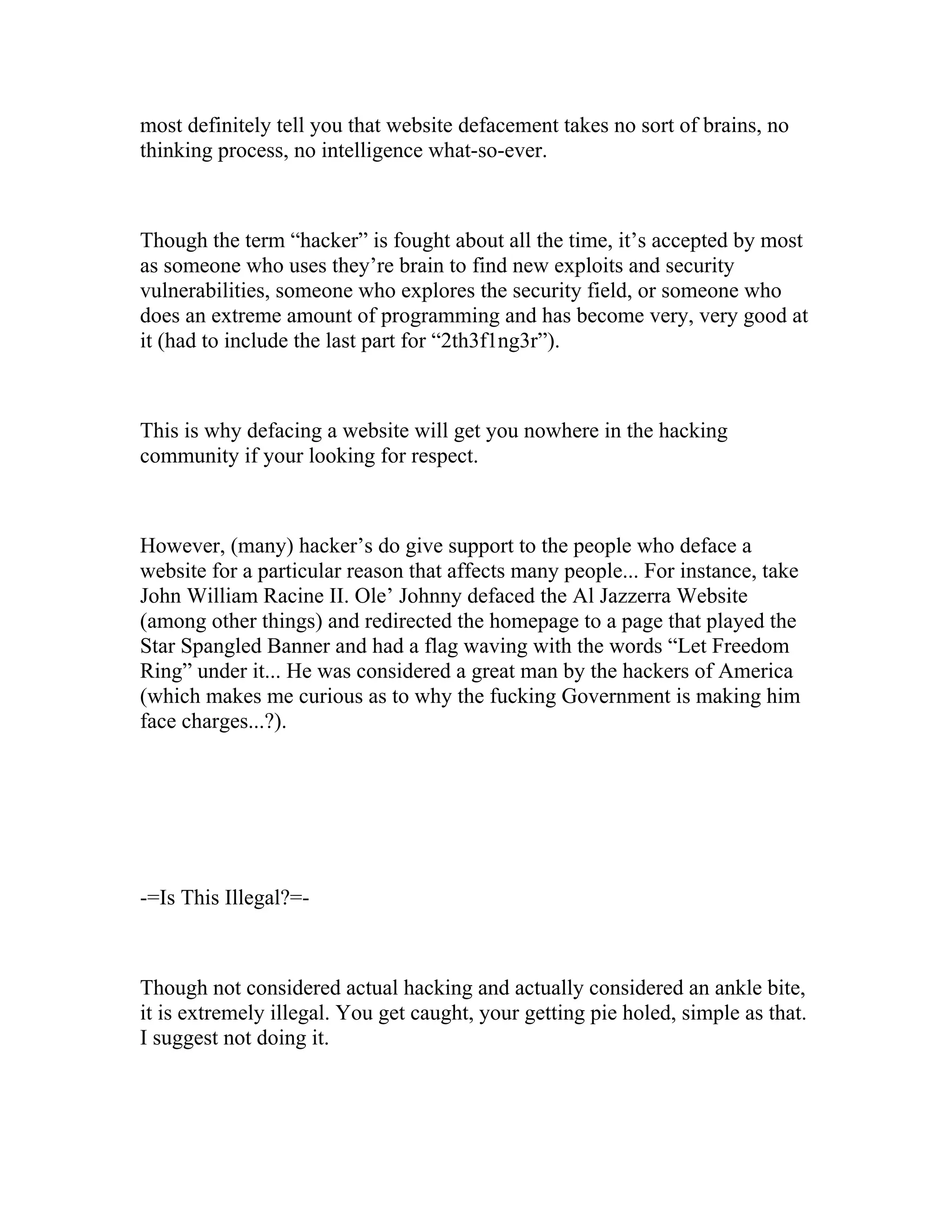 Website Defacement Explained | PPT | Free Download