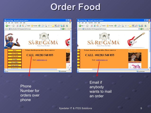 describing a website | PPT