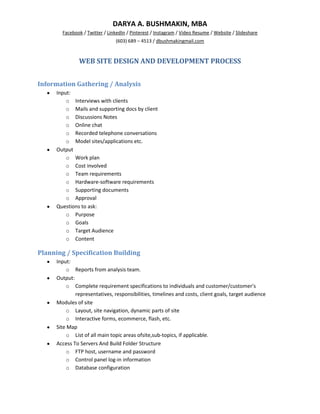 Web Site Design and Development Process | PDF
