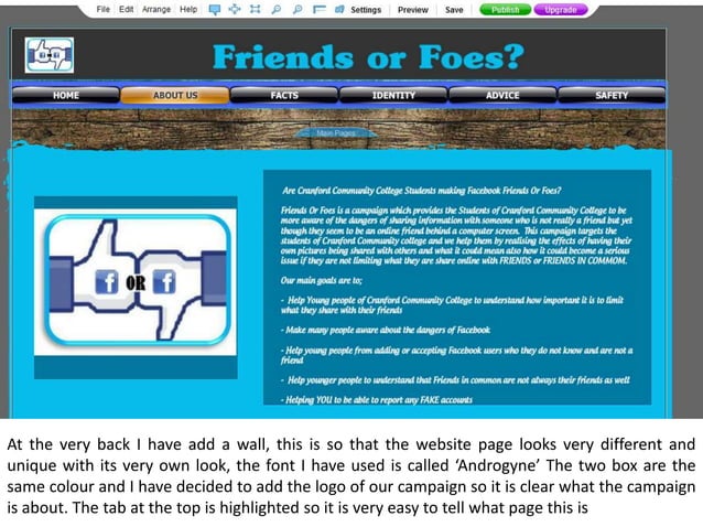 Website design of my two pages 1 | PPTX