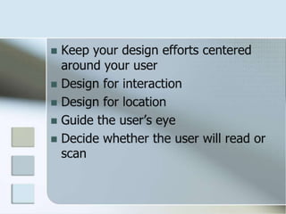 Web site design principles | PPT