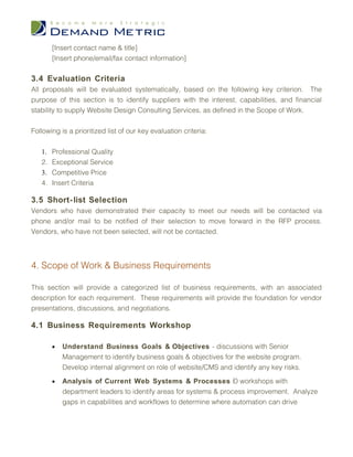 Website Design RFP Template | PDF