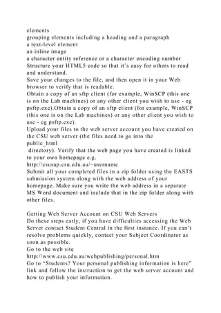 Website designTaskTask This assessment item is to design a si.docx