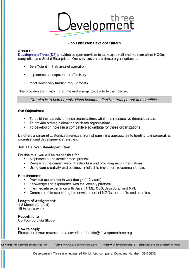 Website developer Job Description | PDF