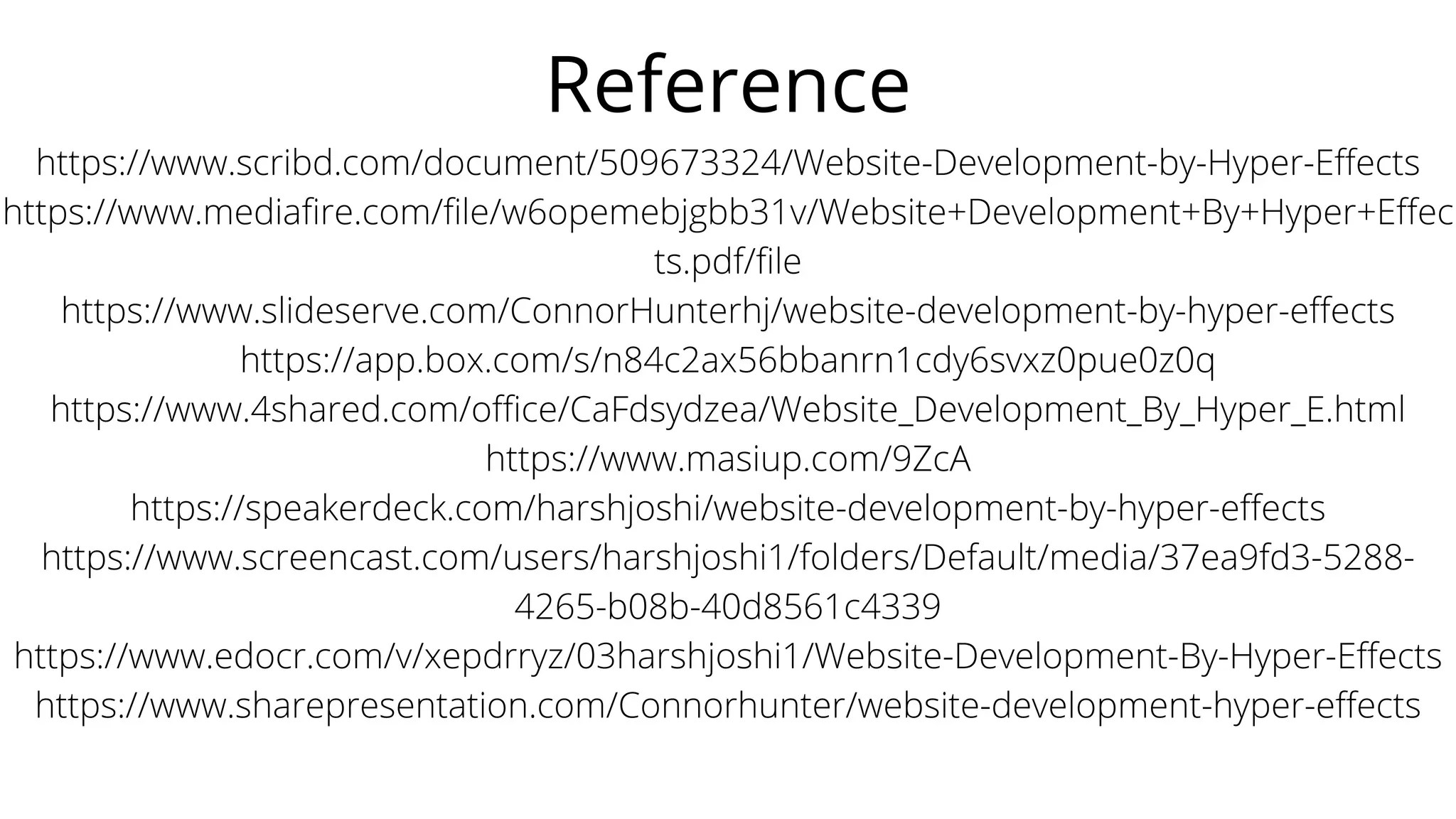 Website development by hyper effects | PPT
