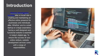 Website Development Services | PPTX | Web Development | Internet