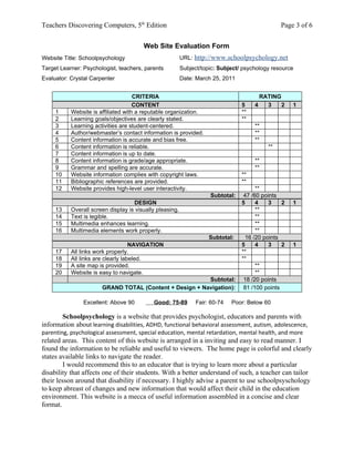 Website evaluation | DOC