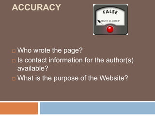 Website evaluation | PPTX
