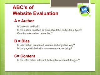 Website Evaluation | PPTX