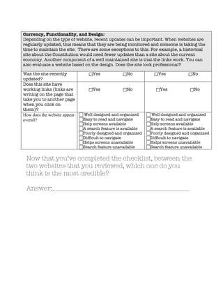 Website evaluation checklist | PDF