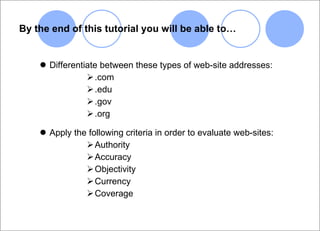 Website Evaluation | PPT