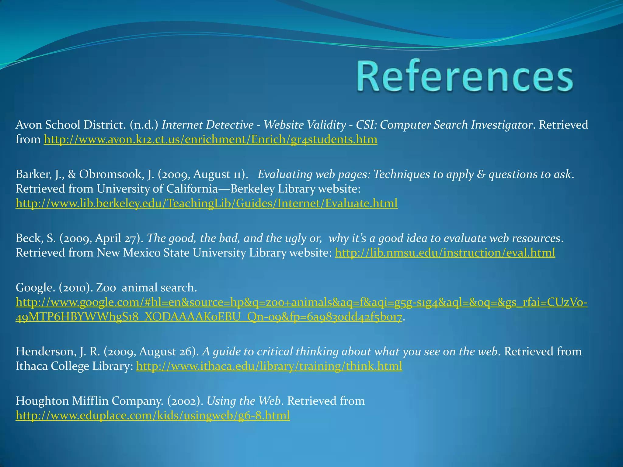 Website Evaluation Lesson | PPT